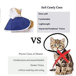 Cat Cone Collar Soft, Nonwoven Fabric, Adjustable Recovery Pet Elizabethan Collar, Surgery to Stop Licking and Head Scratching-Prevent Recurrent Infections, for Cats Kitten Puppy. (Small)