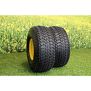 (Set of 2) 15x6.00-6 Tires & Wheels 4 Ply for Lawn & Garden Mower Turf Tires .75" Bearing ATW-003