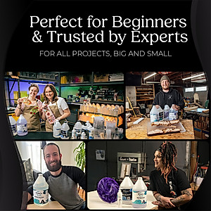 Promise Epoxy Resin Kit 2 Gallon-Crystal Clear, UV Resistant, Self Leveling, Food Safe for Table Top, Arts and Crafts, Wood Casting, Jewelry Making, Use with Mica Powder, Silicone Molds, Alcohol Ink