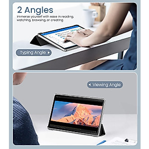 MoKo Case Fits Amazon Kindle Fire Max 11 Tablet (13th Generation, 2023 Release) 11" - Slim PU Leather Trifold Stand Cover for Fire 11 Tablet Frosted Hard Back Shell with Auto Wake/Sleep, Black