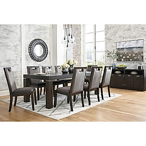 Signature Design by Ashley Hyndell Contemporary Dining Extension Table, Seats up to 8, Dark Brown