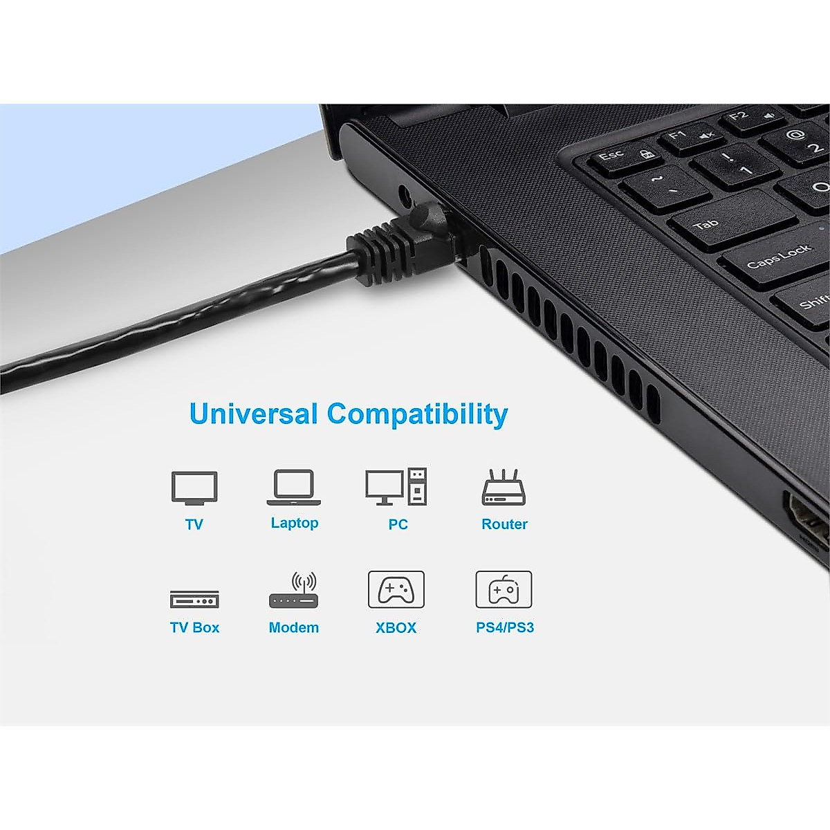 Monoprice 0.5FT 24AWG Cat6 550MHz UTP Ethernet Bare Copper Network Cable - Black