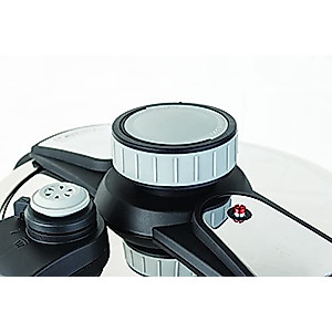 Viking Culinary 3-Ply Stainless Steel Pressure Cooker with Easy Clamp-Style Lock Lid, 8 Quart, Handwash Only, Works on All Cooktops including Induction