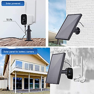 Weatherproof Solar Panel for Indoor/Outdoor Battery Powered Security Camera,5W Solar Panel Power Supply for Startvision Wireless Security Camera, 5V 1A Micro USB Port, Adjustable Mounting Bracket