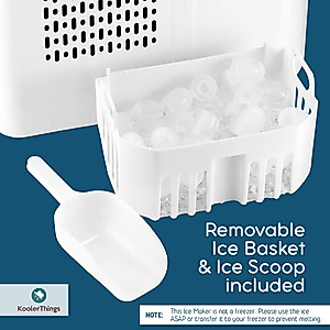 Automatic Self-Cleaning Portable Electric Countertop Ice Maker Machine With Handle, 9 Bullet Ice Cubes Ready in 7 minutes, Up to 26lbs in 24hrs With Ice Scoop and Basket
