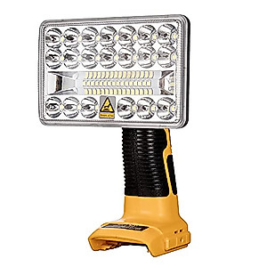 WaxPar 2000LM 20V Light for Dewalt 20V Tools Lithium-ion Battery, 18W Flashlight Replacement for Dewalt Light Spotlight with USB Port Zinc Alloy Head for Power Failure, Camping, Outdoor, Indoor