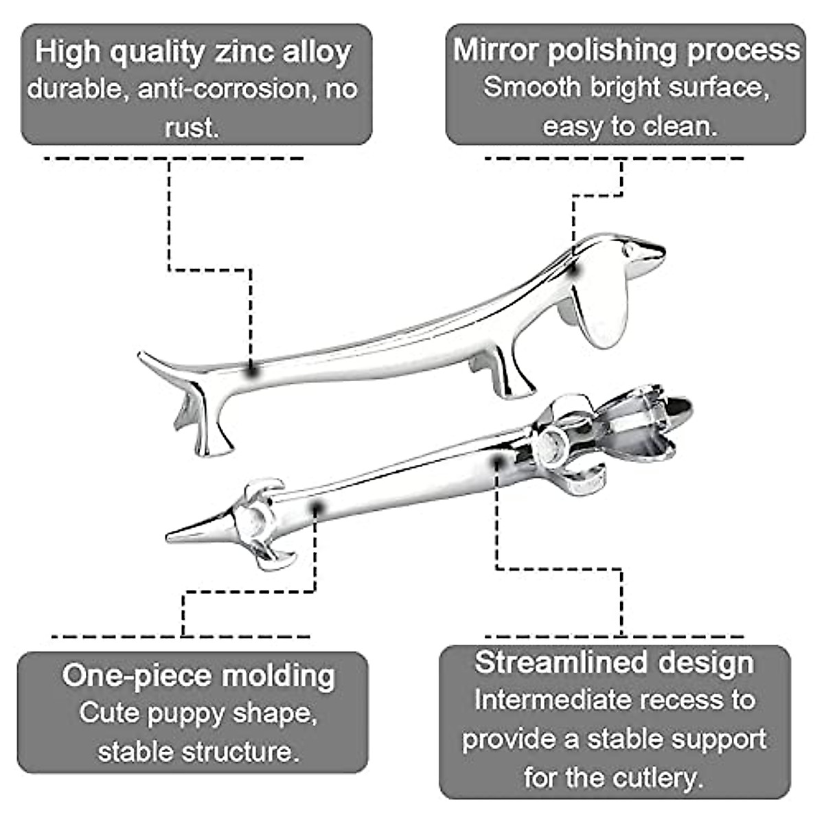 shyness 6 Pcs Chopsticks Rest Little Dog Chopsticks Holder Dachshund fork Stand Spoon Holder Tool