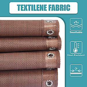 Queekay 2 Pcs Gravity Chair Replacement Fabric with 8 Bungee Cord Lounge Chair Cloth Mesh Patio Chair Repair Kit for Patio Recliner Outdoor Lawn Pool Beach Sling Chair(Brown, 63" x 21")