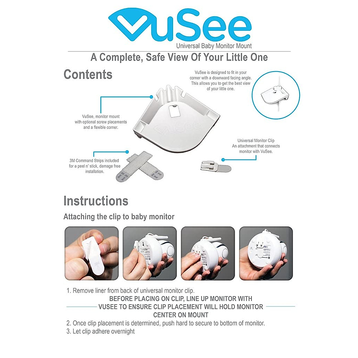 VuSee Corner | Universal Baby Monitor Shelf | Compatible with Most Baby Monitors | Safe Cord Management | Easy Installation