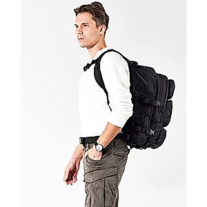 Falko Tactical Backpack - 2.4x Stronger Work & Military Backpack. Water Resistant and Heavy Duty Large Molle Backpack (50L)