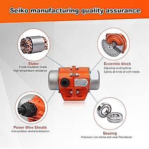 ATO AC 110V Concrete Vibrator Motor Adjustable Amplitude Low Noise Concrete Vibrating Motor Aluminum Alloy Vibrating Vibrators for Shaker Table,1 Phase 3600rpm with CE Certificate 100W