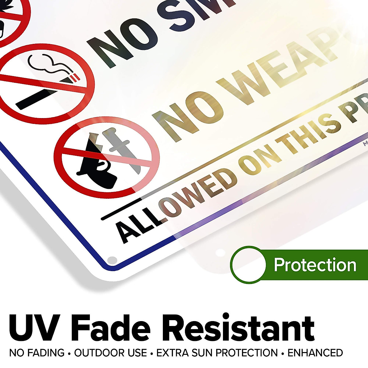 Property Rules Sign No Alcohol, No Drugs, No Weapons, No Smoking, Allowed on This Property Sign, 10x14 Inches, Rust Free .040 Aluminum, Fade Resistant, Made in USA by My Sign Center