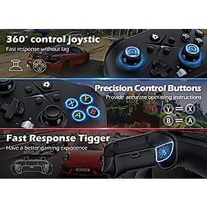 Gamrombo 2 Pack Wireless Controller Replacement for Xbox One, Compatible with Xbox One X/S, Xbox Series X/S, PC Windows 10 11 with Audio Jack & Volume Button/Turbo/Macro/Motion Control & Dual Shock (Black+White)