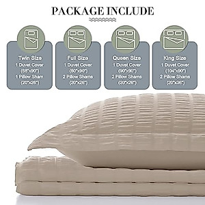 Cozyide Linen Twin Duvet Cover, 2 Pieces Bedding Duvet Covers, Soft Breathable Seersucker Duvet Cover Set with Zipper Closure and Corner Ties (1 Duvet Cover 68"x90" + 1 Pillow Sham 20"x26")