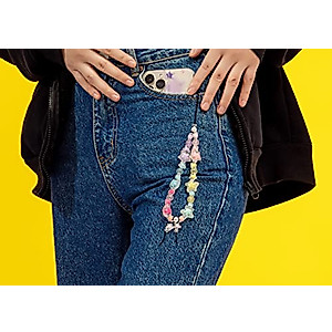 Fechdoo Bracelet Accessories Cute Cell Phone Charm, Phone Lanyard Clay Beaded Charm Chain, Phone Chain Accessories Cute Star Colorful