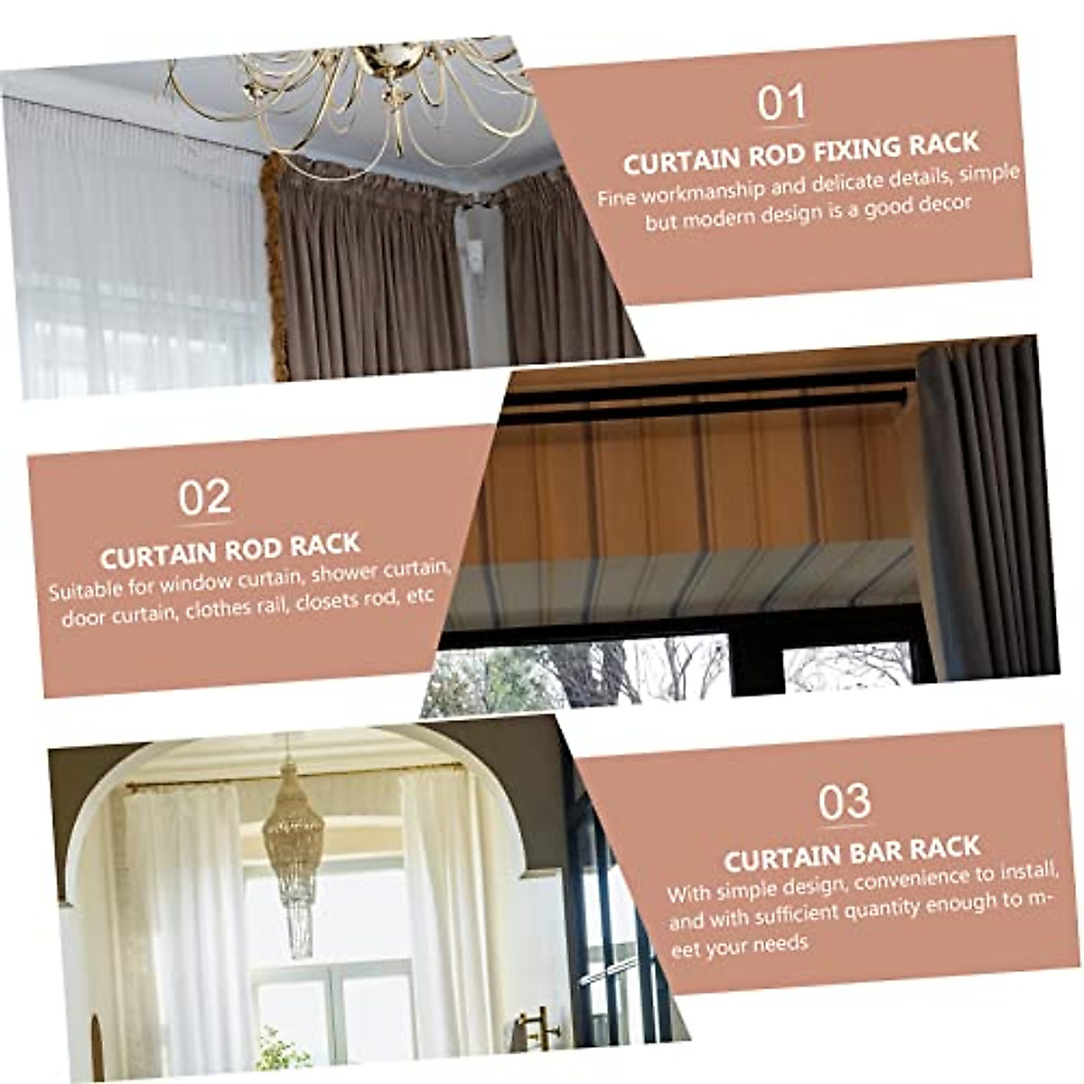 Garneck 16 Pcs Curtain Rod Holder Shower Curtain Hangers Heavy Duty Hangers Ceiling Hanging Hook Shower Curtain Bracket Curtain Bracket Hooks Curtain Hook Holders Curtain Accessories Red