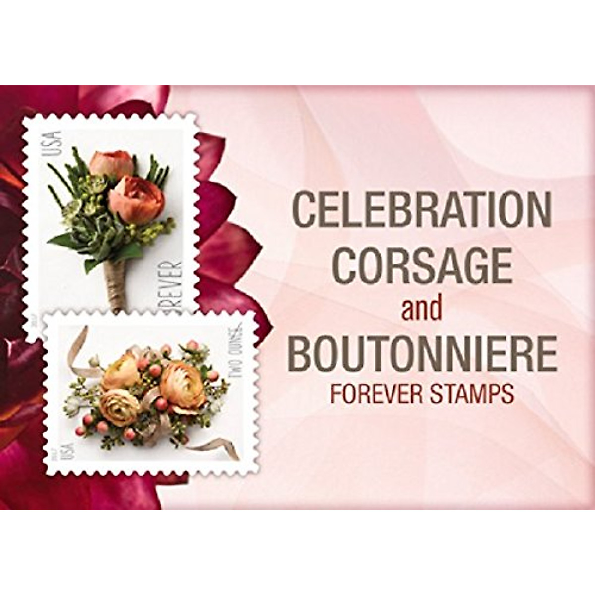USPS Forever Stamp: Celebration Corsage and Boutonniere Combination Package (5 Sheets of Each)