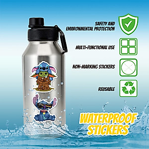 Stitch Caroon Stickers(100pcs) Waterproof Vinyl for Waterbottle Laptop Luggage Car Motorcycle Bicycle Fridge DIY Styling Vinyl Home