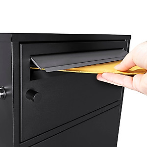Barska Large Package Delivery Parcel Mail Steel Drop Box for Porch with Advanced Push Lock & Patented Shelf for Large Parcel