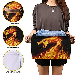 Storage Bins Abstract Fiery Dragon Storage Basket Collapsible Cube Rectangle with Handle Storage Box for Shelves Home Office Closet 1 Pack