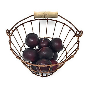 Hearthside Collection Rusty Metal Wire Egg Basket (1)