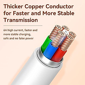 BGNTBUK Last Cable USB C Cable 6A Fast Charging Cord Mobile Phone Accessories Data Wire Type C Cable Charger USB Cable 6.6Ft Cord Bytes for Android