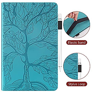 Case for Samsung Galaxy Tab A8 10.5'' 2022 Case SM-X200/X205 PU Leather Cover Lightweight Flip Stand Shell with Elastic Band & Card Holder for Galaxy Tab A8 10.5 inch Tablet,Turquoise