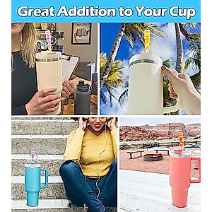 Stanley Straw Cover, 6Pcs Silicone Straw Covers for Reusable Straws, Straw Covers Cap for Stanley Cup 30&40 oz, Straw Toppers for Simple Modern Tumblers, 10mm Straw Tip Covers, Stanley Cup Accessories