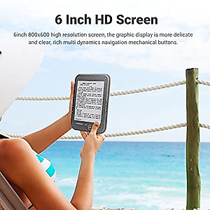 Yoidesu E Reader, 6in 800x600 HD E Reader, Ink Screen Protect Eyes Ebook Readers with Protective Case, Support FM, Music Playback, Electronic Pocketbook Device(#3)