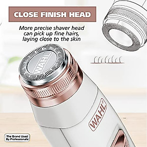 Wahl Clean & Smooth Ladies Rechargeable Facial Hair & Peach Fuzz Electric Shaver for Women – Compact Size for Travel - Model 9865-2801V