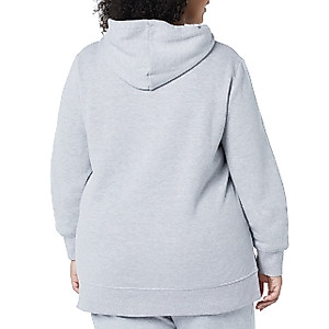 Amazon Essentials Women's Fleece Hooded Tunic Sweatshirt, Grey Heather, Medium