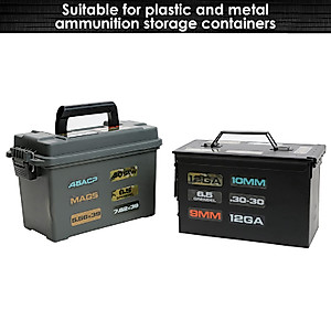 Aolamegs Ammo Can Vinyl Sticker Set, Caliber Decal Labels for Ammo Cans(80 Pack/20 Varieties camo Green)