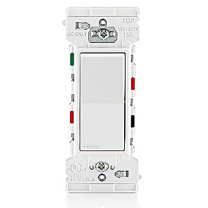 Leviton E5603-SW Decora Edge 15 Amp 3-Way Rocker Switch, White