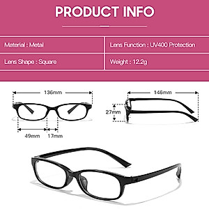 TJUTR Fashion Fake Glasses Non Prescription Clear Glasses for Women Blue Light Blocking Y2k Cosplay Eyewear Frame