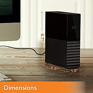 Western Digital 4TB My Book Desktop External Hard Drive, USB 3.0, External HDD with Password Protection and Backup Software - WDBBGB0040HBK-NESN