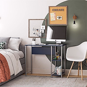 Ameriwood Home Mainstays Garrett Metal Student Computer Desk in Blue