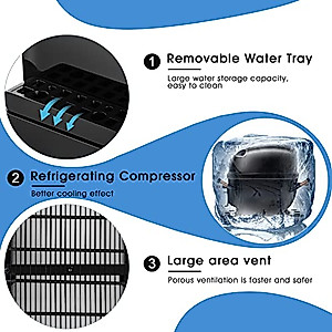 COSVALVE Water Cooler Dispenser, 5 Gallon Top Loading Hot/Cold Water Cooler, Compression Refrigeration w/Freezer Cabinet, Child Safety Lock for Home Office, Apartment, Dorm