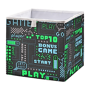 QUGRL Video Game Controller Storage Bins Organizer Gamepad Joysticks Foldable Clothes Storage Basket Box for Shelves Closet Cabinet Office Dorm Bedroom 15.75 x 10.63 x 6.96 in