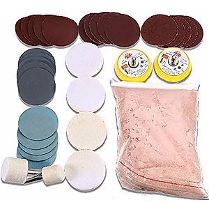 34Pcs/Set Glass Polishing Kit, Deep Scratch Remover | Multifunctional Cerium Oxide Polishing Powder Polishing Pad And Wheel for Window Repair