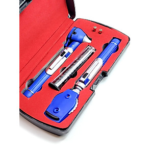 Premium Double Handle Otoscope Set -Otoscope/Great for School -Cynamed (BLUE)