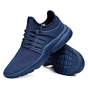 Biacolum Men's Sneakers Non Slip Shoes Walking Workout Tennis Running Shoes Ultra Lightweight Breathable Mesh Fashion Athletic Gym Jogging Sports Casual Training Outdoor Shoes Blue Size 9