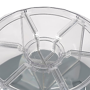 LUGBING One-Click Rice Output Food Containers, 360° Rotatable Grain Separate Storage Box 6 Grid Household Kitchen Storage Container for Rice, Beans, Grains Rotating Rice Dispenser