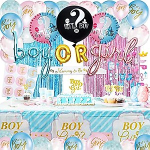 SMIRLY Gender Reveal Decorations Set - Baby Gender Reveal Party Supplies, Gender Reveal Party Decorations, Baby Gender Reveal Ideas, Gender Reveal Balloons Boy or Girl Gender Reveal Party Supplies Kit