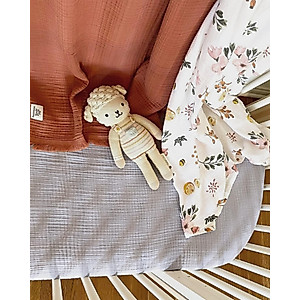 Muslin Crib Sheets, 100% Cotton Baby Crib Sheets for Standard Crib Mattress & Toddler Bed Mattress (52"x 28"), Ultra Soft & Breathable Baby Sheets, 2 Pack