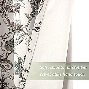 H.VERSAILTEX Blackout Curtains 84 Inch Length 2 Panels Set Floral Print Curtain Drapes for Living Room Thermal Insulated Grommet Window Curtains for Bedroom - Traditional Floral in Sage and Brown