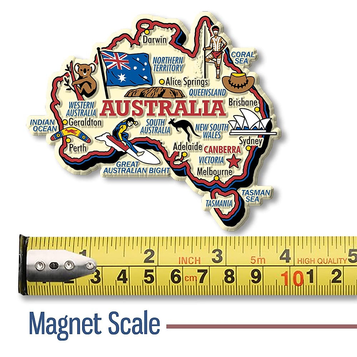 Australia Jumbo Country Map Magnet by Classic Magnets, Collectible Souvenirs Made in The USA