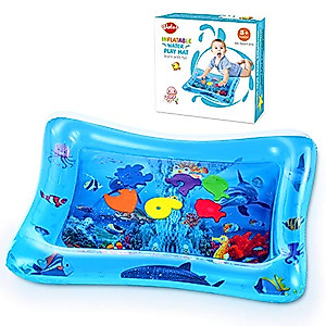 VATOS Tummy Time Baby Water Play Mat Toys for 3 6 9 Months Newborn Infant&Toddlers, Inflatable Sensory Toys Gifts for Boy Girl| BPA Free Infant Early Development Activity Centers