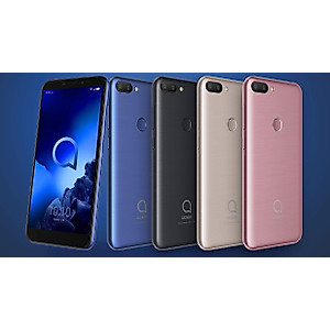 Alcatel 1S Unlocked Smartphone 5024J - 5.5" HD+, 32GB + 3GB RAM Android 9 Pie, 16MP Rear Camera, Dual SIM 4G LTE Face Unlock Fingerprint - International Version (Black)