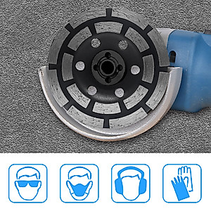 2 Packs of 4” Dual Row Teeth Diamond Cup Wheels with Lock Nuts and 5/8-11 Spanner for Angle Grinders, Grinding Polishing Cleaning Concrete Stone Granite Cement Marble Masonry Rock Brick Hard Materials