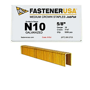 5/8" Leg x 7/16" Crown 16GA GALV N10 Staples 5,000ct | N10J